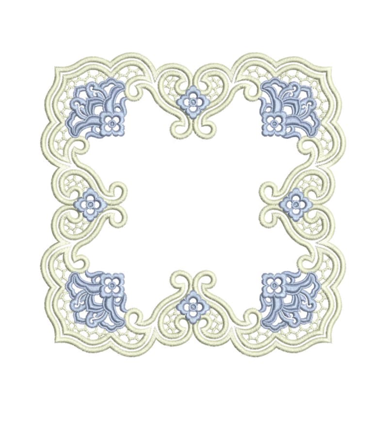 Cutwork Machine Embroidery Design 1 - Square Doily by Sue Box - Etsy