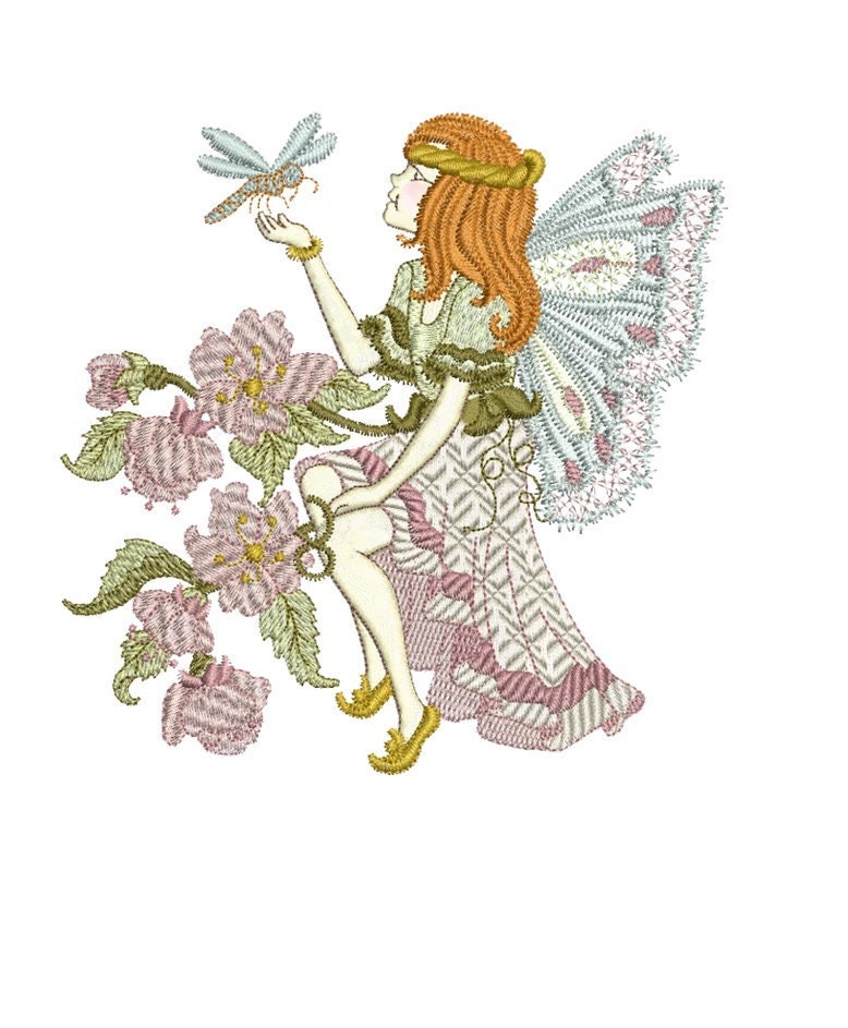 Fairy Machine Embroidery Design by Sue Box in 2 Sizes - Etsy