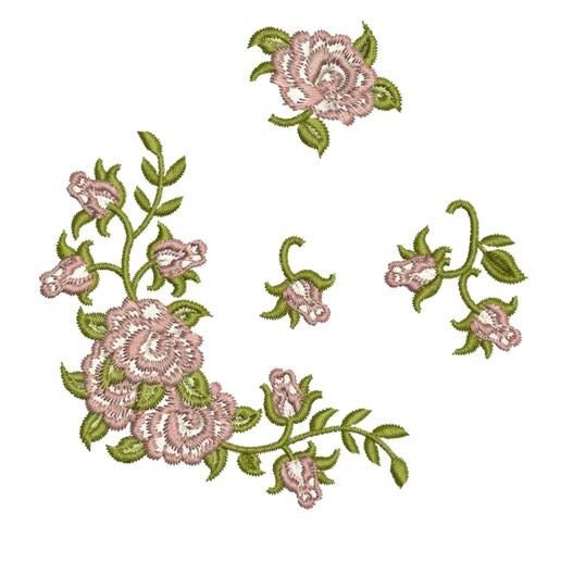 Miniature Rose Set Embroidery Motif 01 Golden Classic by - Etsy