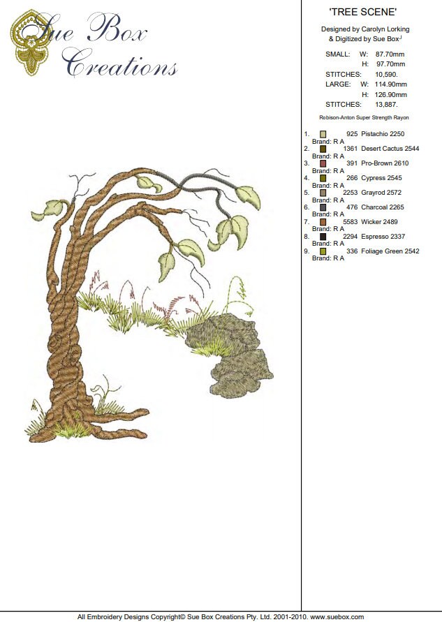 Tree Landscape Scene - Woodland Treasures - Machine Embroidery Design ...