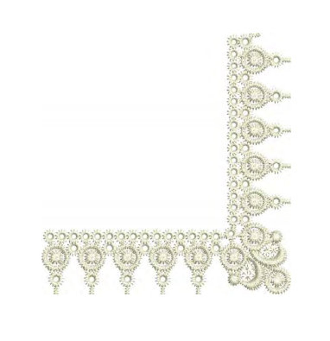 Lace - Border Corner Embroidery Motif by Sue Box - Etsy