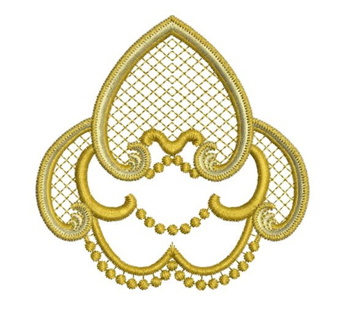 Gold Design Embroidery Motif - 08 - Golden Classic - by Sue Box ...