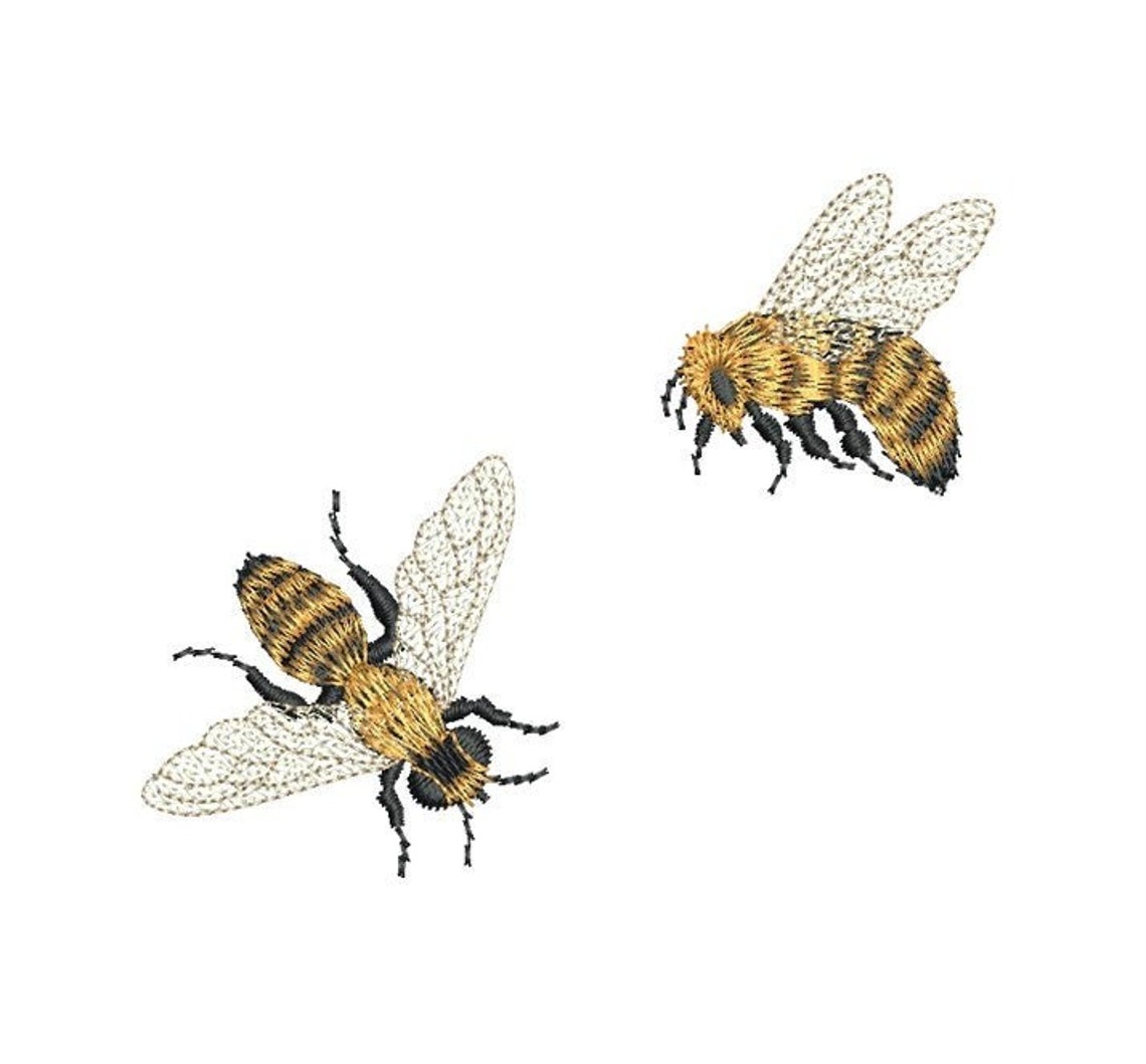 Bees Mini Bees Embroidery Design by Sue Box 2 Bees in 2 - Etsy