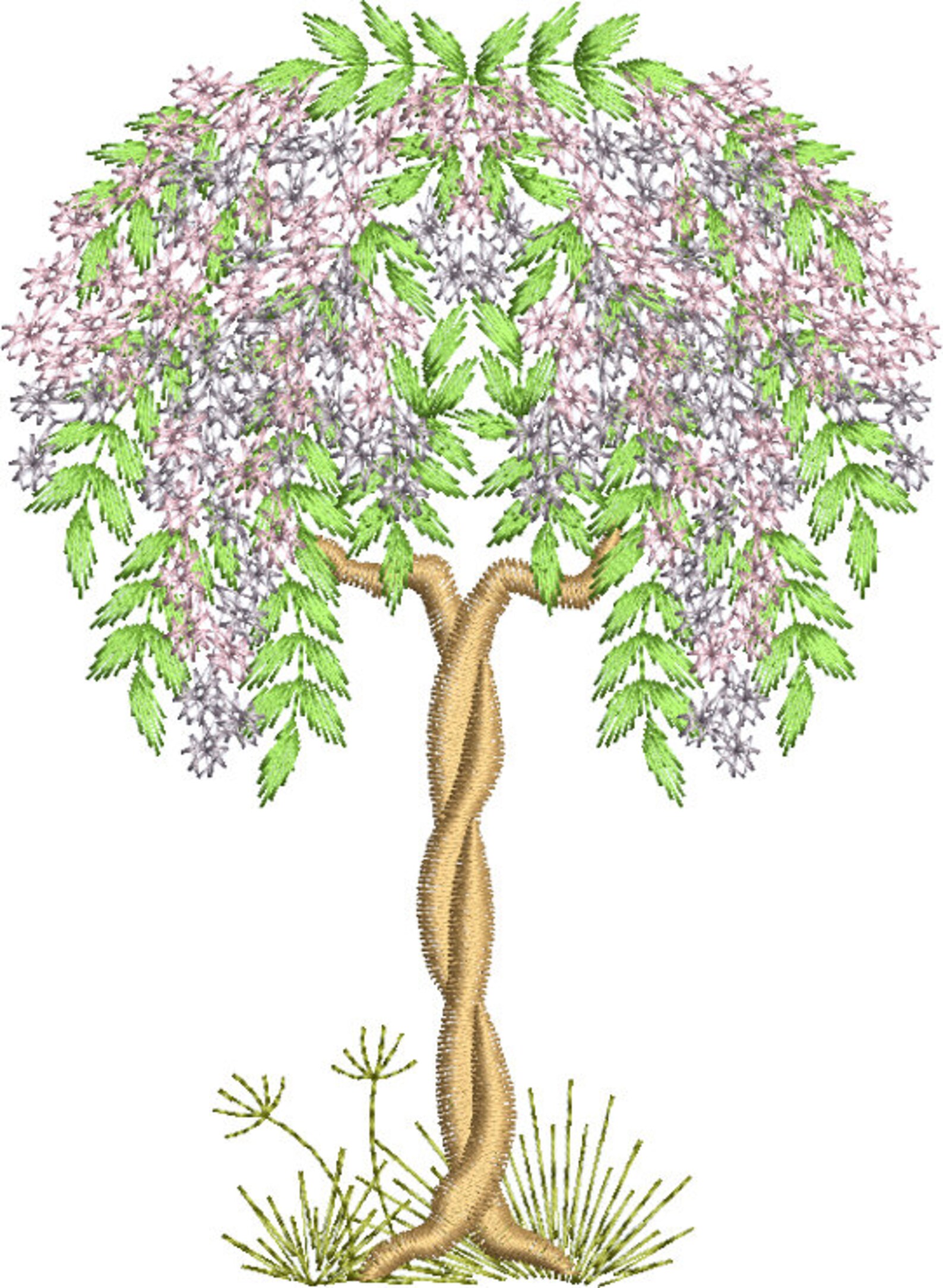 Flowers and Fancy Tree - Machine Embroidery Design by Sue Box in 2 ...
