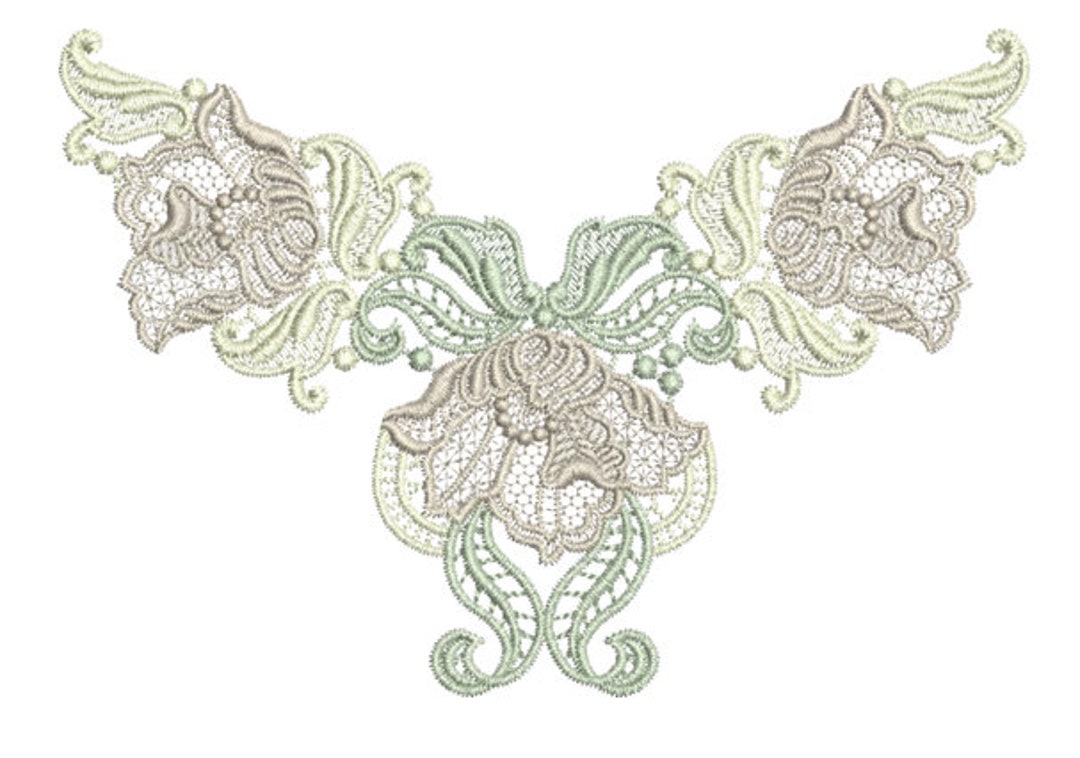 Lace - Antique Flower Design - Beautiful Free Standing Lace Machine ...