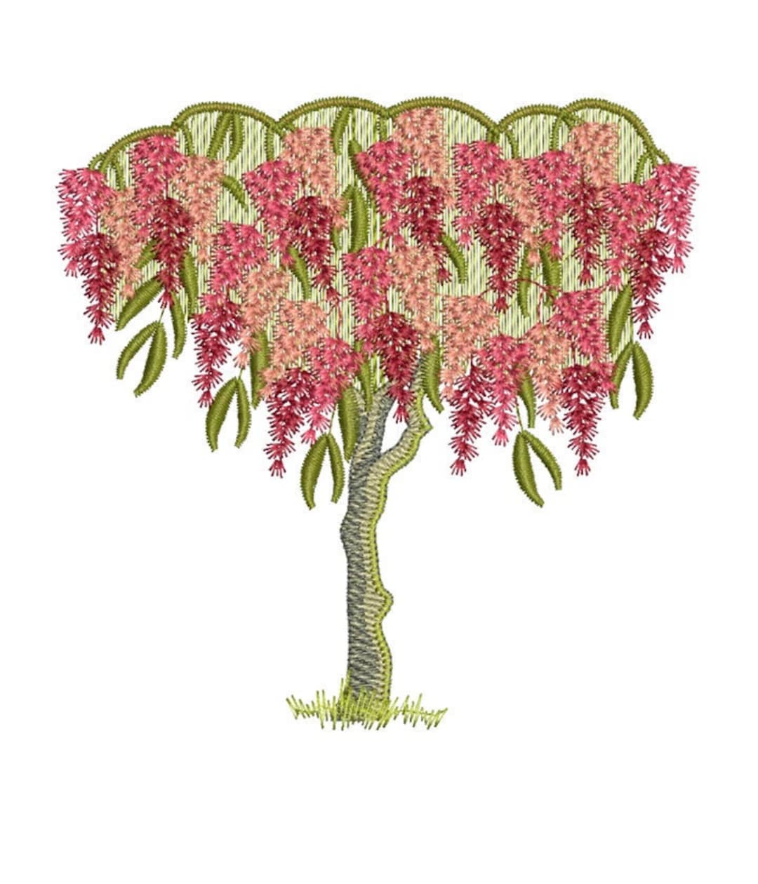 WEEPING TREE Machine Embroidery Design by Sue Box in 2 Sizes English ...