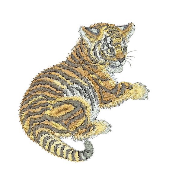 Tiger Machine Embroidery Design by Sue Box in 2 Sizes - Etsy