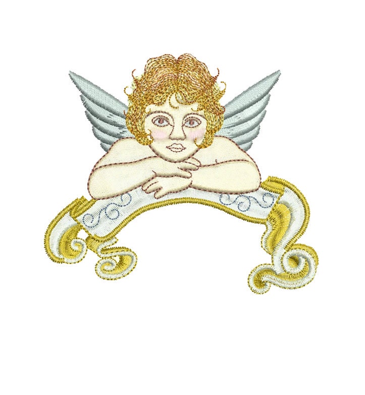 Angelic Cherub - Machine Embroidery Design as an Instant Download by ...