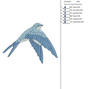 Blue Bird 1 Embroidery Motif - 01 - Everlasting Embroidery - by Sue Box ...