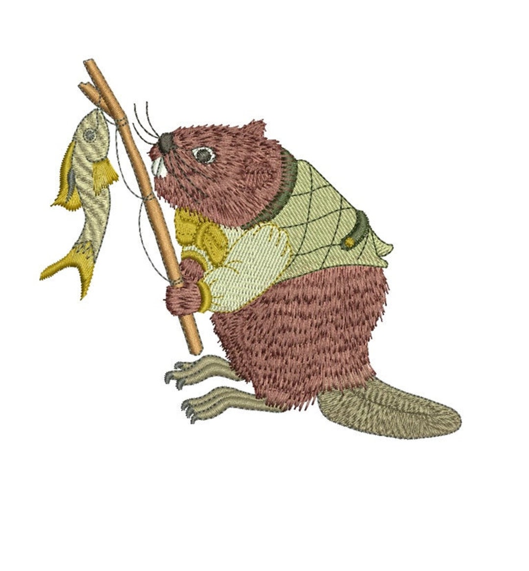 Beaver - Woodland Treasure Barnie Beaver - Machine Embroidery Design by ...