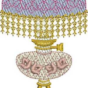 Antique Lamp Embroidery Design by Sue Box in 2 Sizes - Etsy