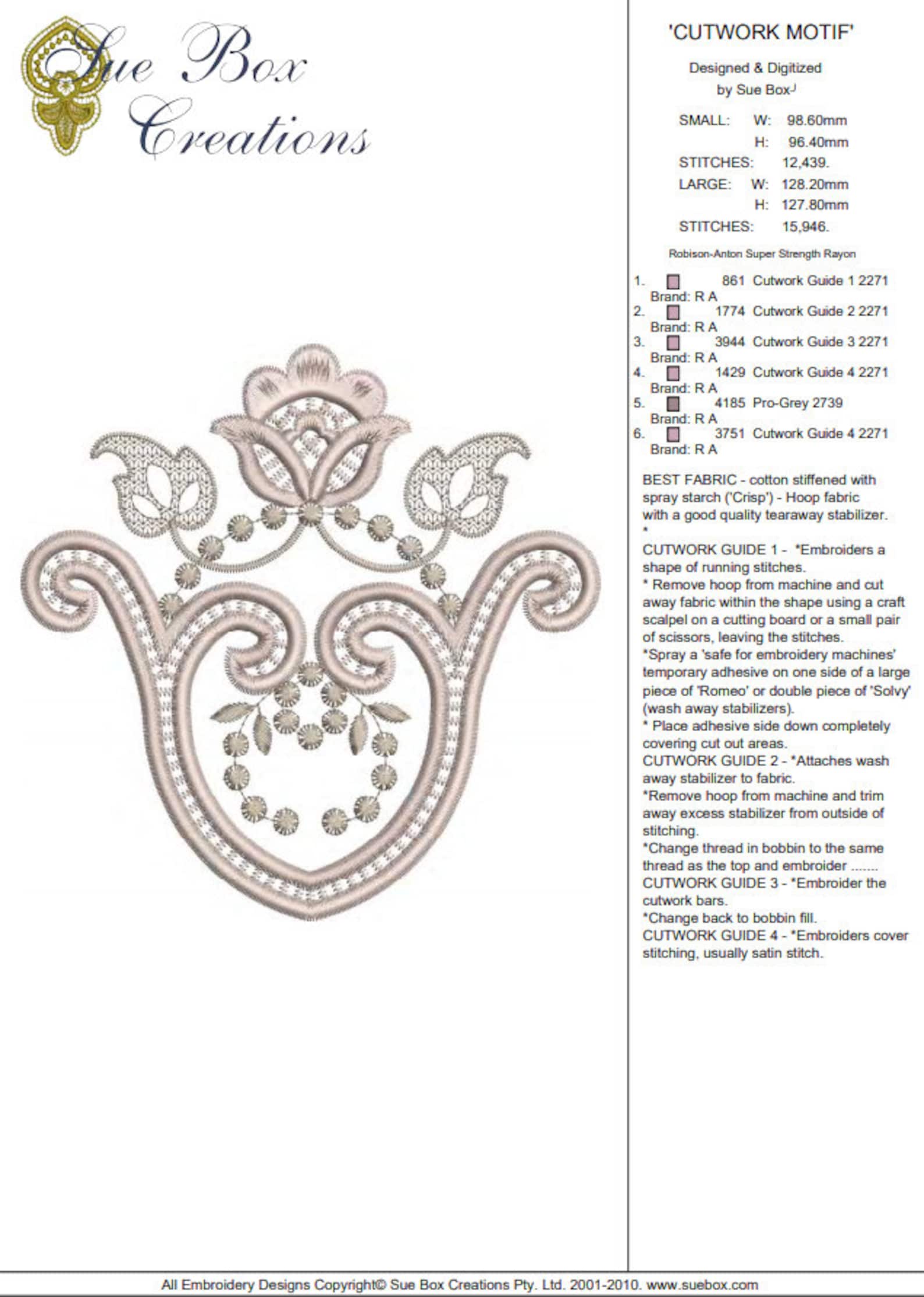 Cutwork Embroidery Motif - 19 - Embroidery Inspirations - by Sue Box in ...