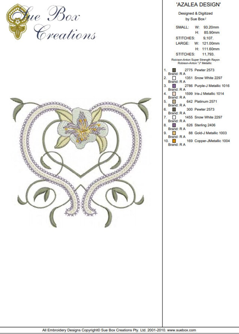 Azalea Flower Design Embroidery Motif - 25 - Embroidery Inspirations ...