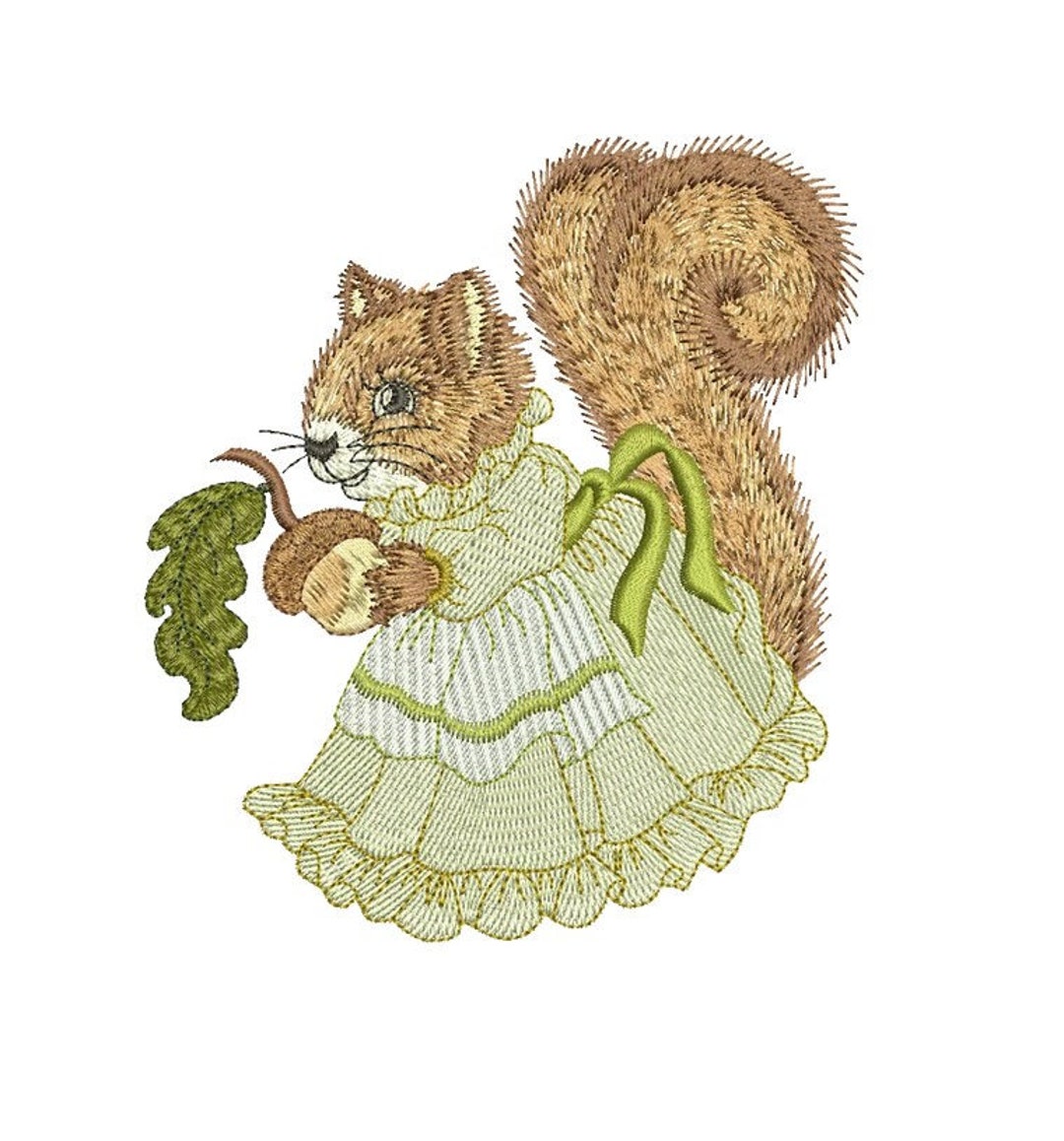 Squirrel - Sandy Squirrel Embroidery Motif - 08 by Sue Box - Etsy