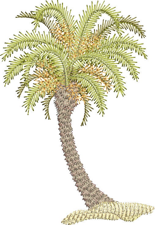 Palm Tree A - Exotic Moroccan Machine Embroidery Design by Sue Box in 2 ...