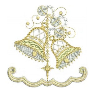 Christmas Straight Bells Border Embroidery Motif - 09 - Sparkling ...