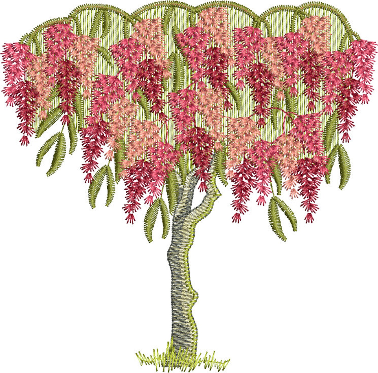 WEEPING TREE Machine Embroidery Design by Sue Box in 2 Sizes English ...