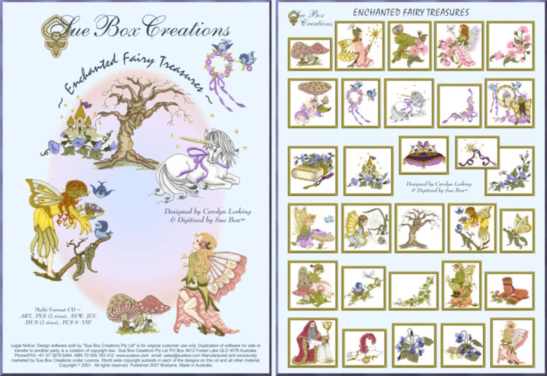 Fairy - Enchanted Fairy Treasures Embroidery Collection by Sue Box - Etsy