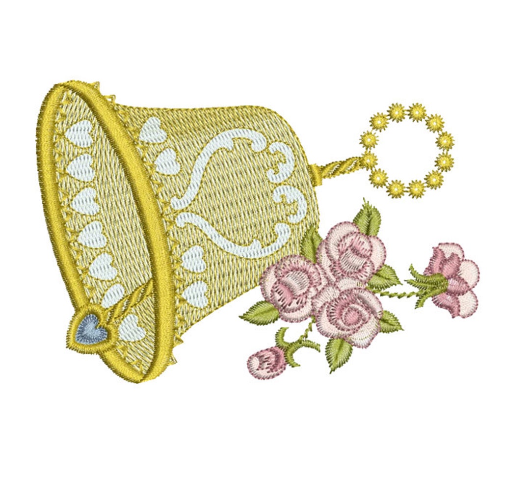 Bell and Roses Machine Embroidery Design – Sue Box (digital Download ...