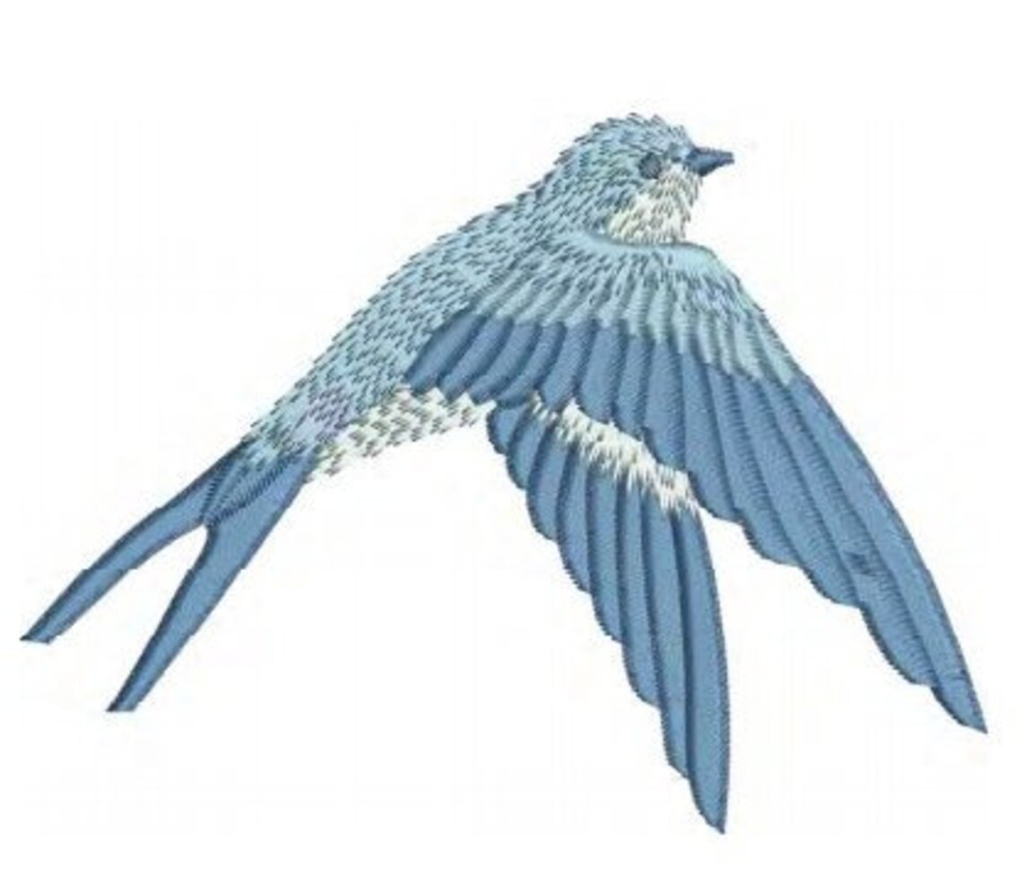 Blue Bird 1 Embroidery Motif 01 Everlasting Embroidery - Etsy