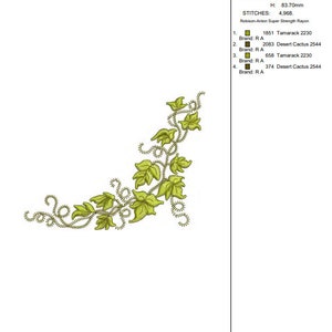 Ivy Corner Machine Embroidery Design by Sue Box in 2 Sizes - Etsy