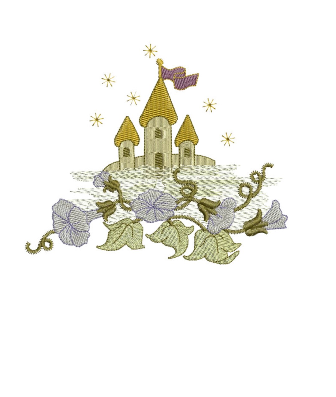 Fairy Castle Machine Embroidery Design by Sue Box in 2 Sizes - Etsy