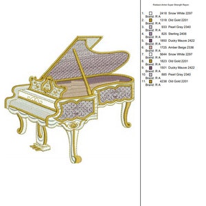 Grand Piano - Machine Embroidery Design by Sue Box - 2 Sizes ...