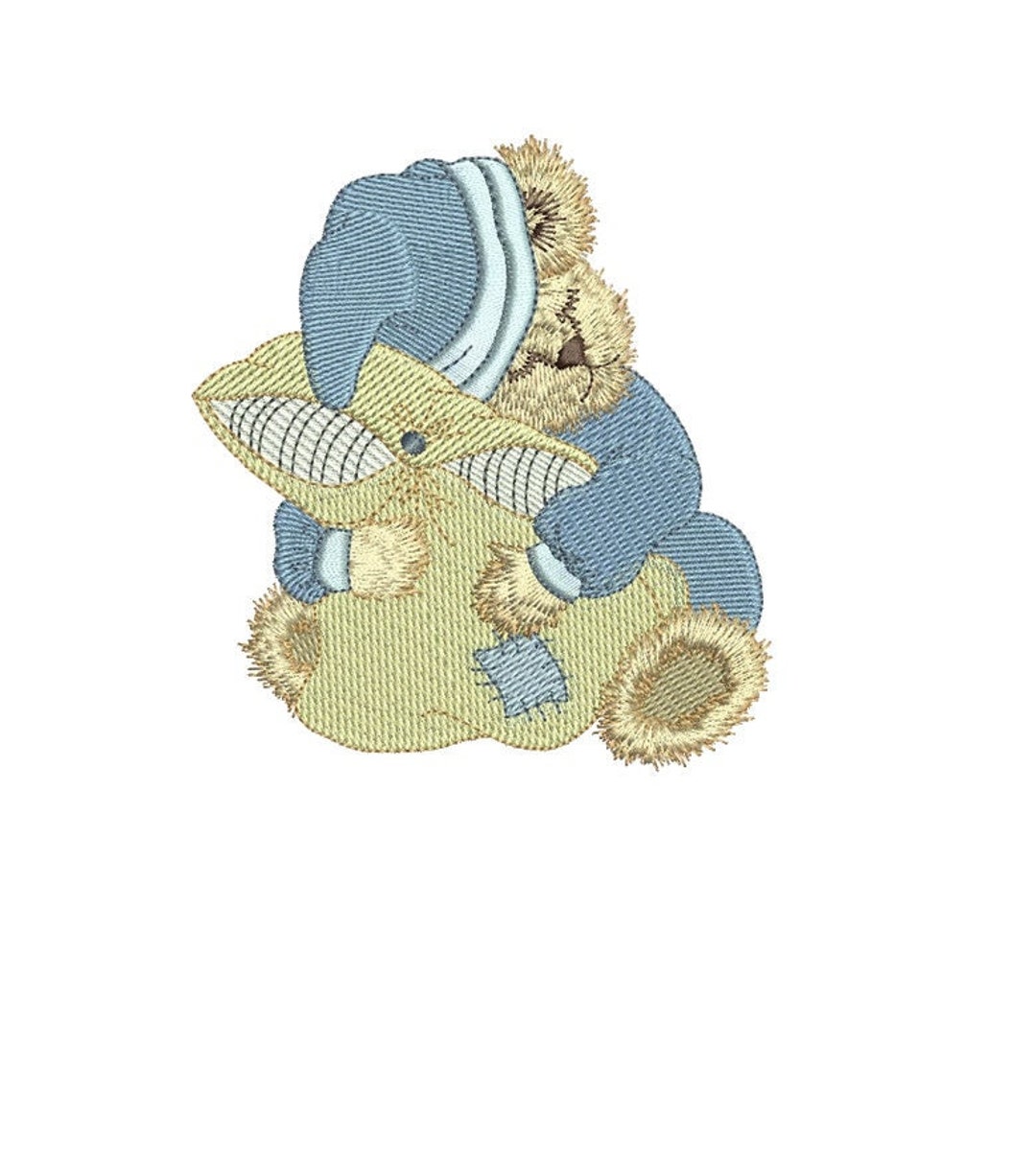 Teddy Bear Machine Embroidery Design by Sue Box in 2 Sizes - Timeless ...