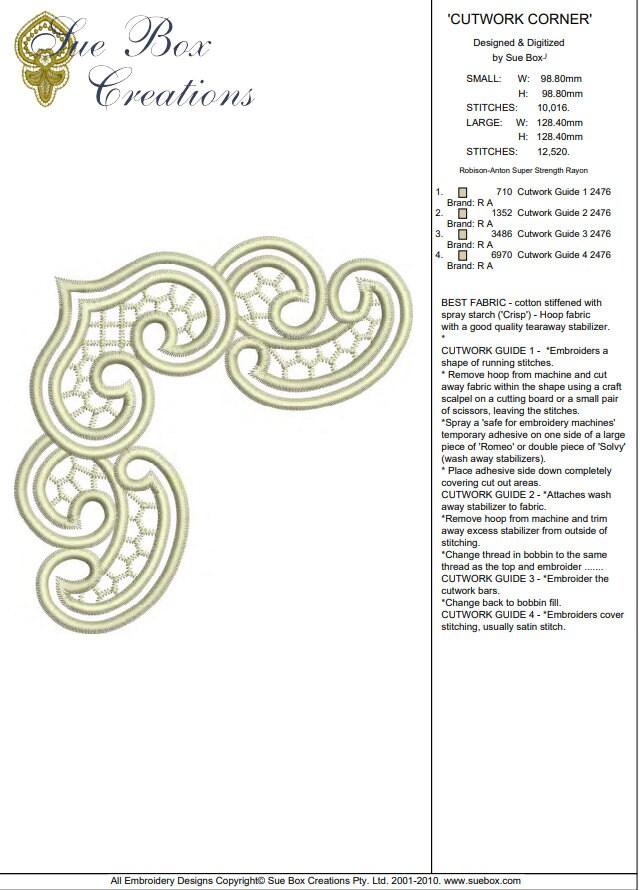 Cutwork Corner Embroidery Motif 13 Embroidery Inspirations | Etsy