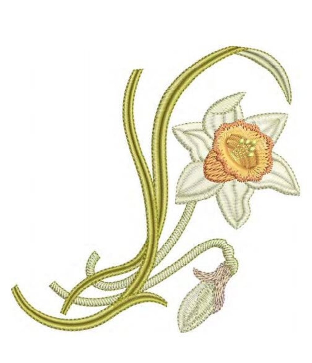 Daffodil Flower Spray Embroidery Motif - 14 - Embroidery Favourites by ...