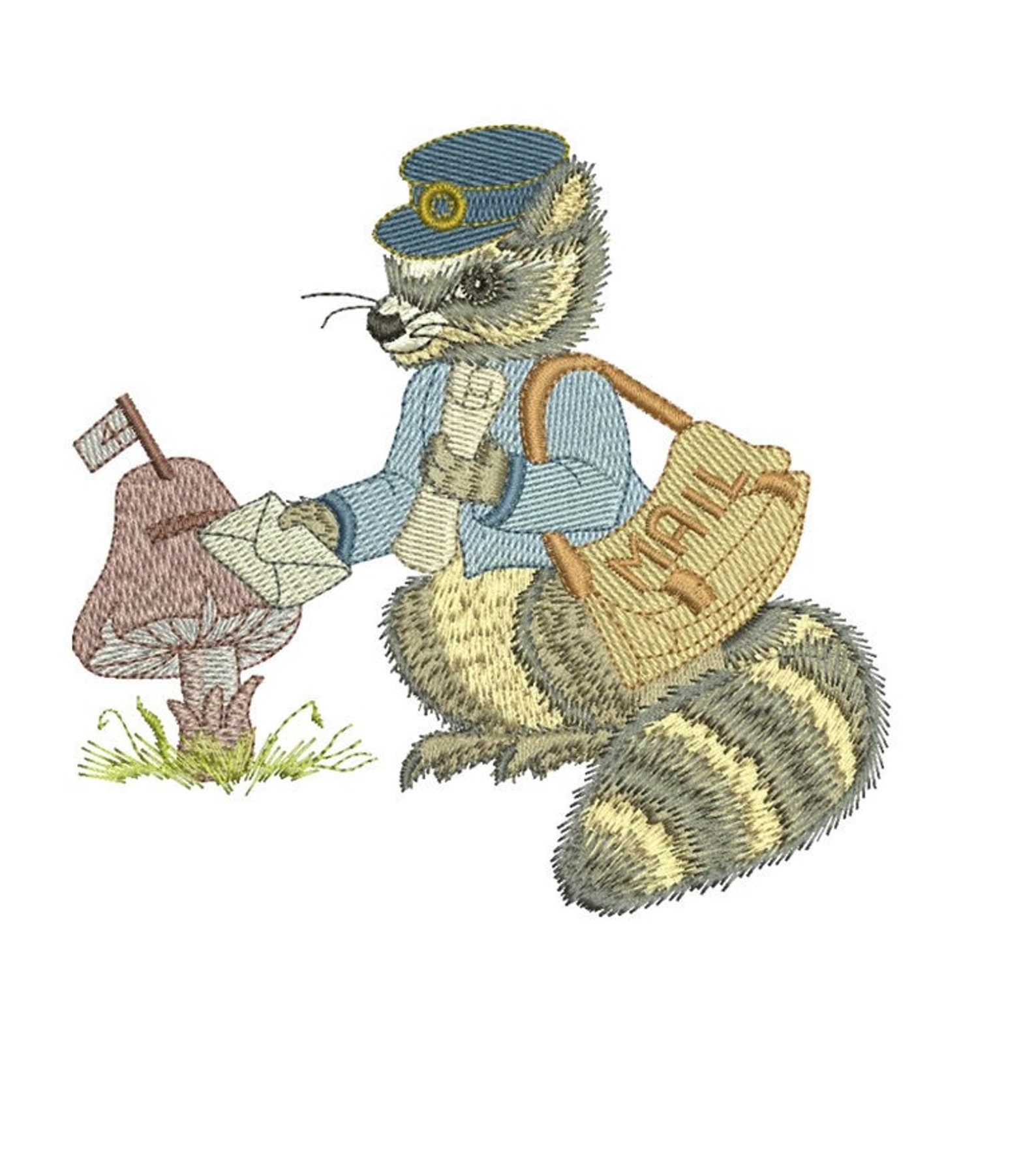 Raccoon Woodland Treasures Robbie Raccoon Machine Embroidery - Etsy