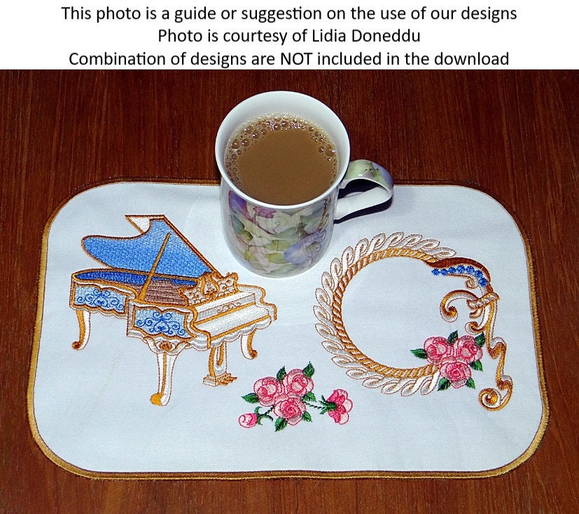 Grand Piano Machine Embroidery Design by Sue Box 2 Sizes - Etsy