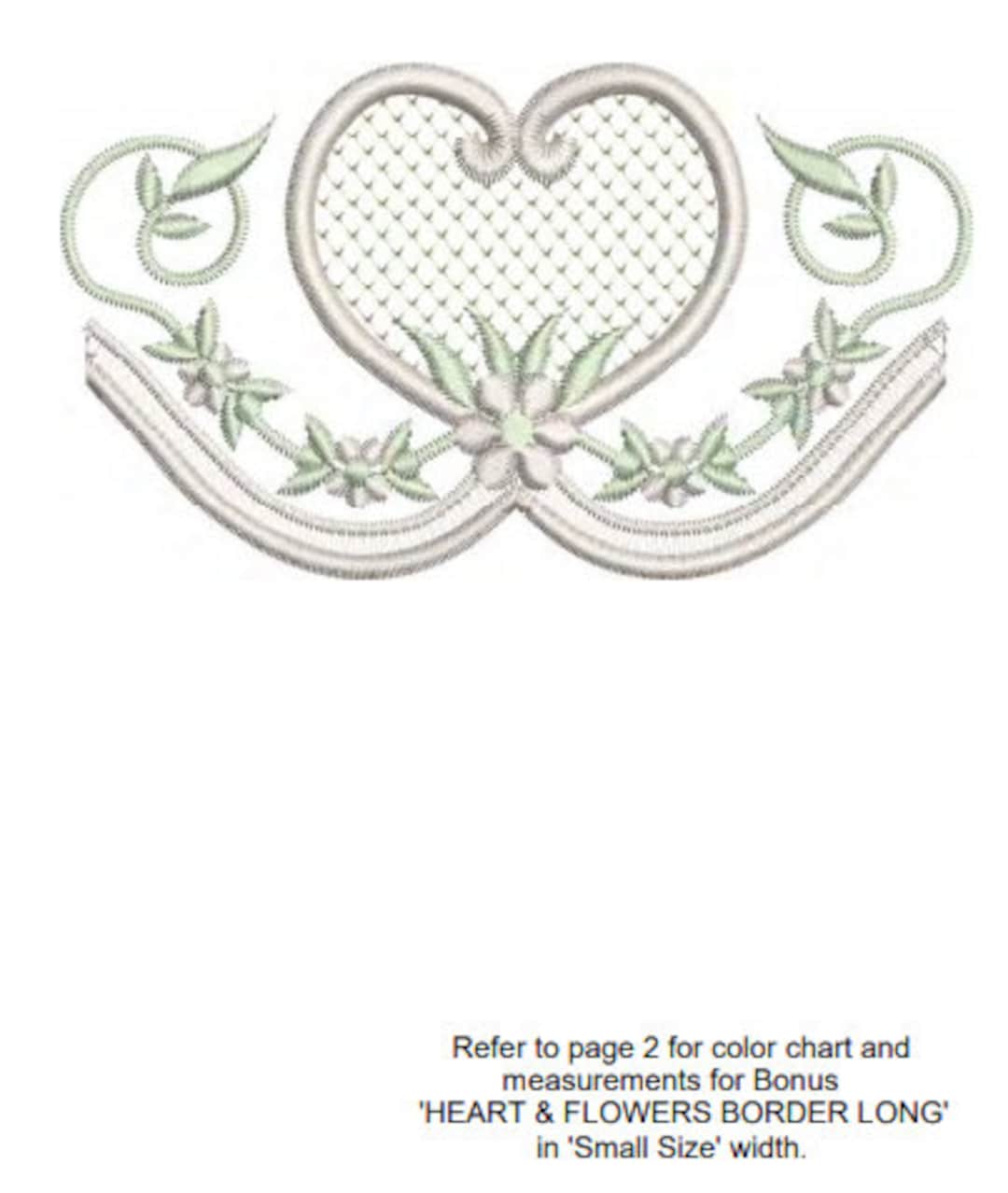 Heart and Flower Border Embroidery Design - Sue Box (digital Download ...