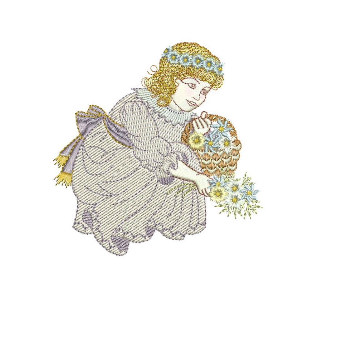 Flower Girl Machine Embroidery Design by Sue Box - Homemakers and ...