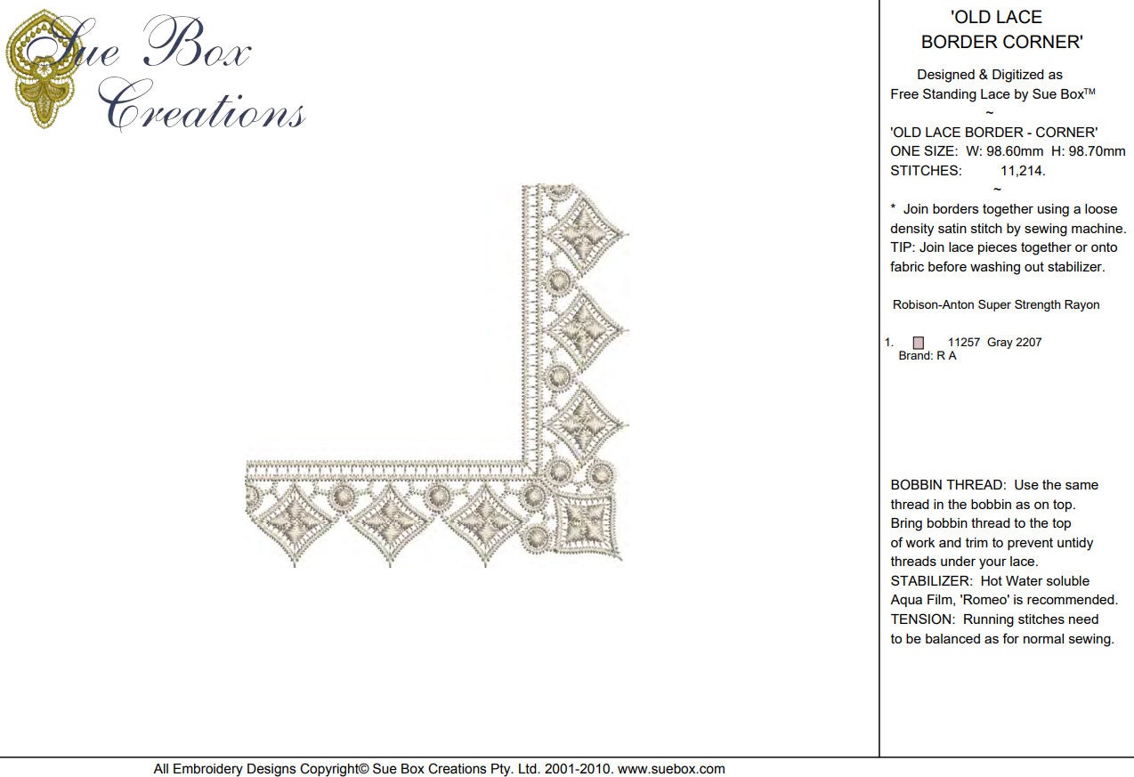 Lace Old Lace Border Corner Beautiful Free Standing Lace - Etsy