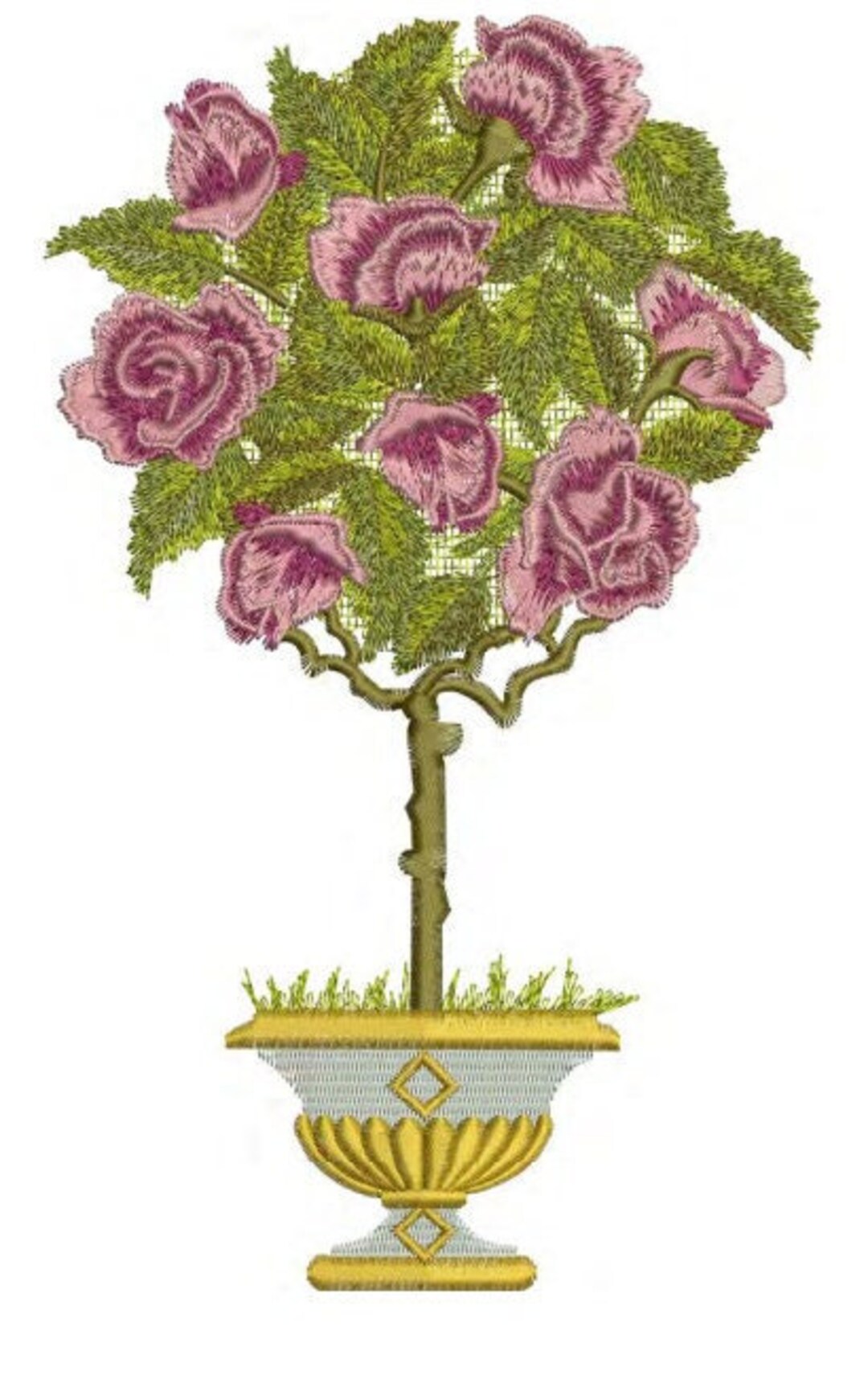 Rose Tree Embroidery Motif - 00 - Floral Illusions - by Sue Box in 2 ...
