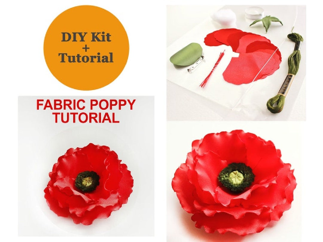 SPECIAL OFFER Poppy Making Kit TUTORIAL Fabric Flower Kit - Etsy
