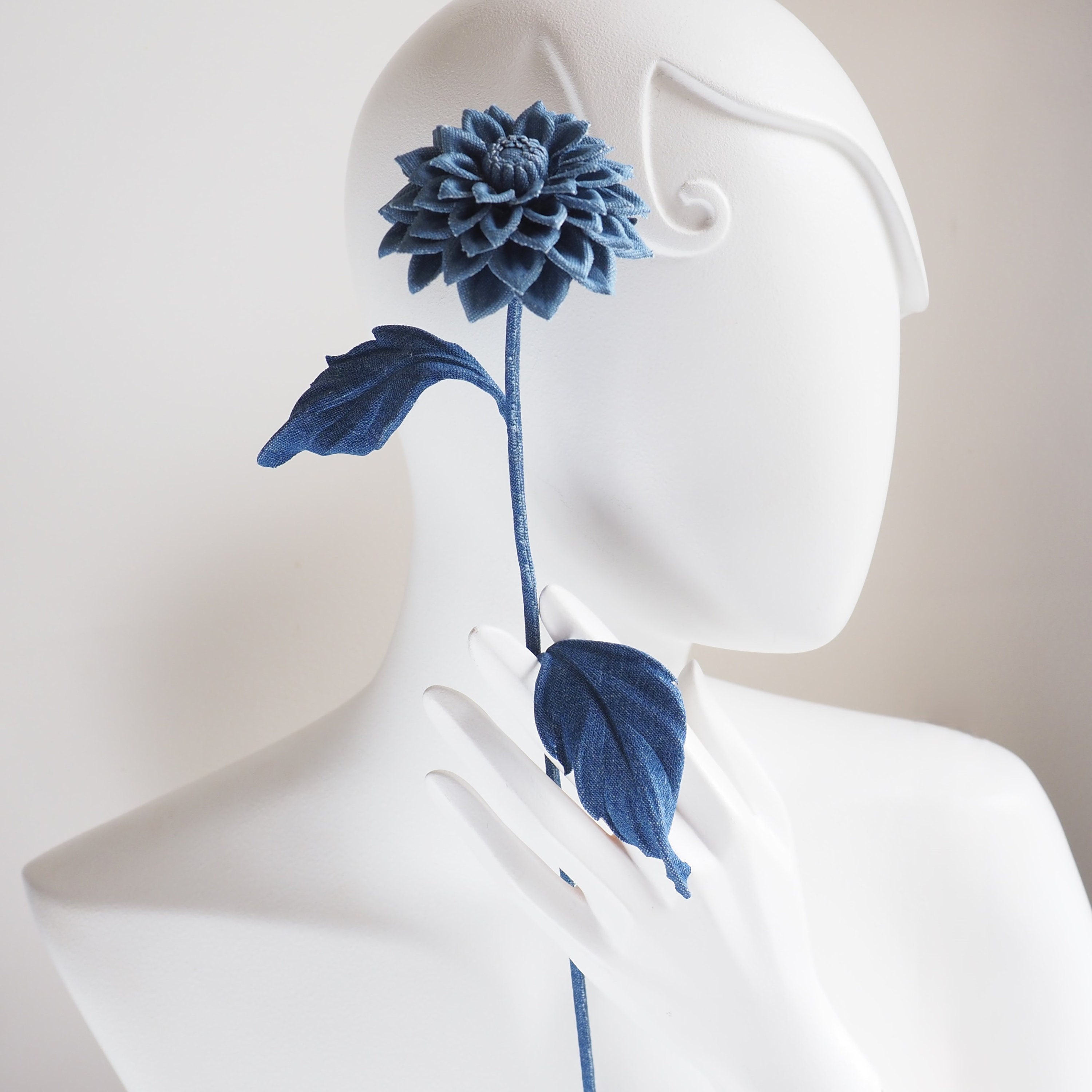 DENIM WEDDING FLOWERS, Denim Rose on a Stem, Cotton Anniversary Gift ...