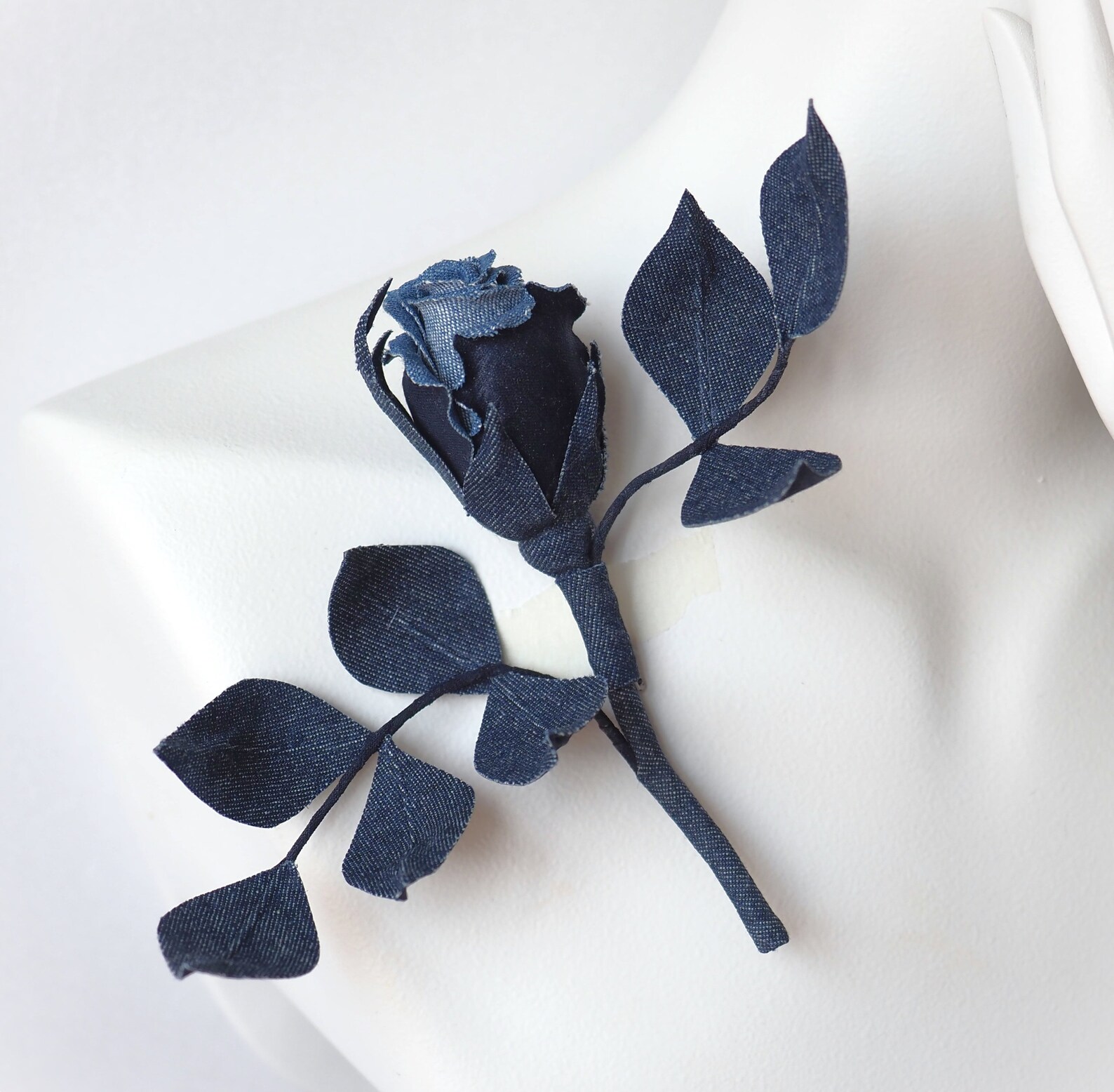 Ready to Ship DENIM ROSE CORSAGE, Denim Wedding, Denim Flower ...