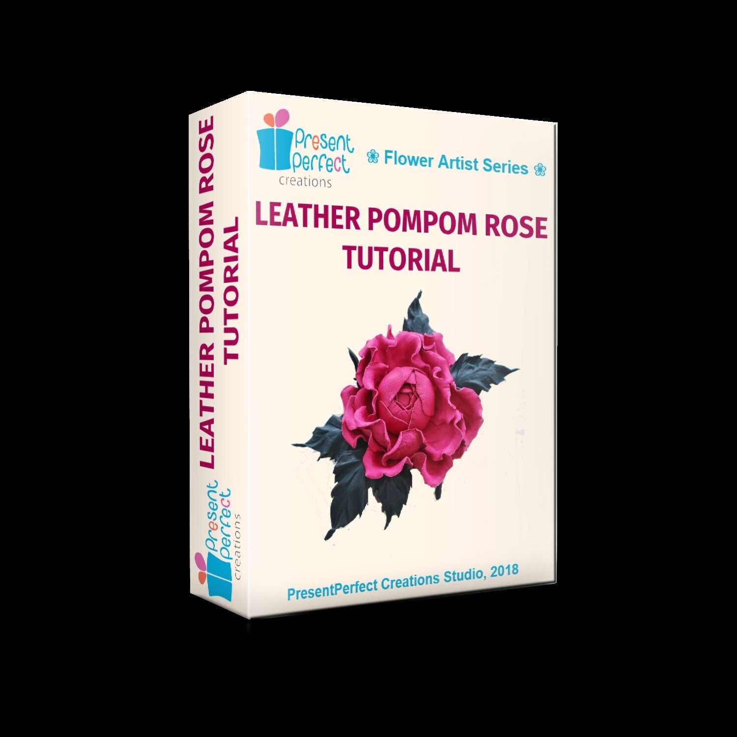 LEATHER ROSE TUTORIAL, Rose Pattern, Leather Flower Template, Pompom ...