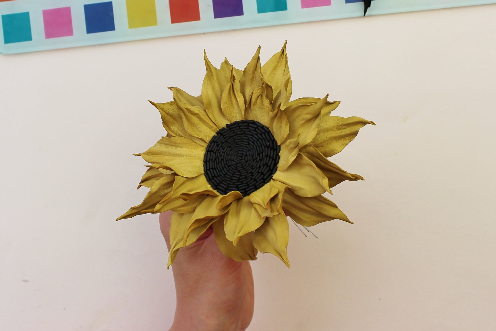 SPECIAL OFFER DIY Leather Sunflower Brooch Making Kit + Leather ...
