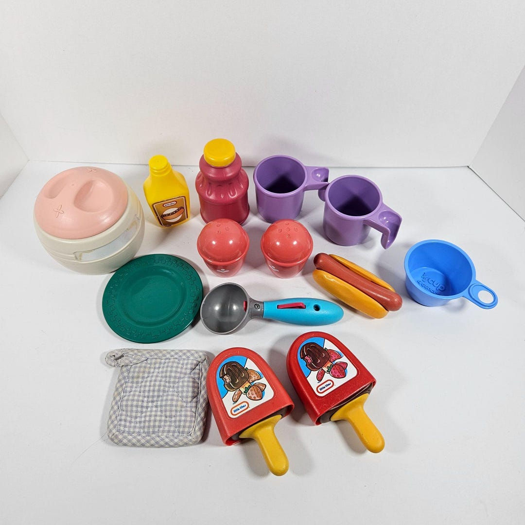 Vintage Little Tikes Pretend Play Food Dishes Ice Cream Salt & Pepper ...