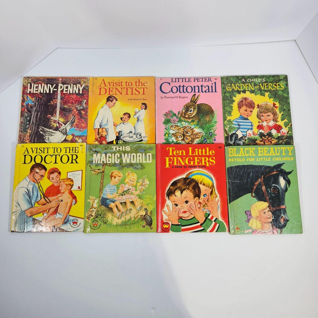Vintage Wonder Books Lot of 8 Henny Penny Black Beauty Peter Cottontail ...