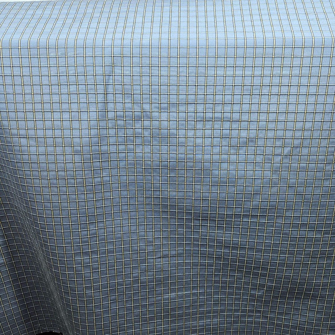 Blue & Yellow Window Pane Plaid Home Decorator Fabric 8.5 Yards 54 ...