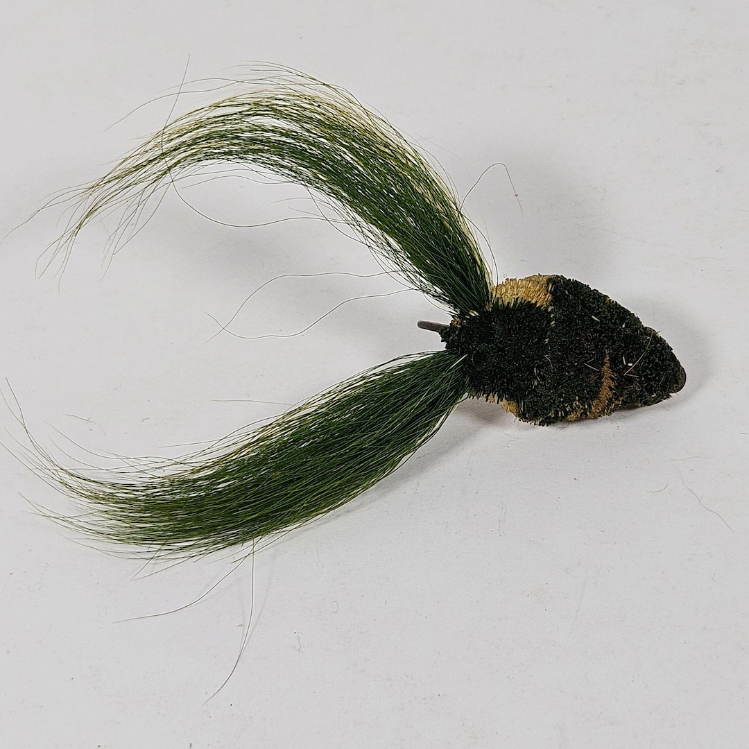 Vintage Hair Frog Fly Fishing Lure 3 Green & Brown Tuttle or Marathon ...
