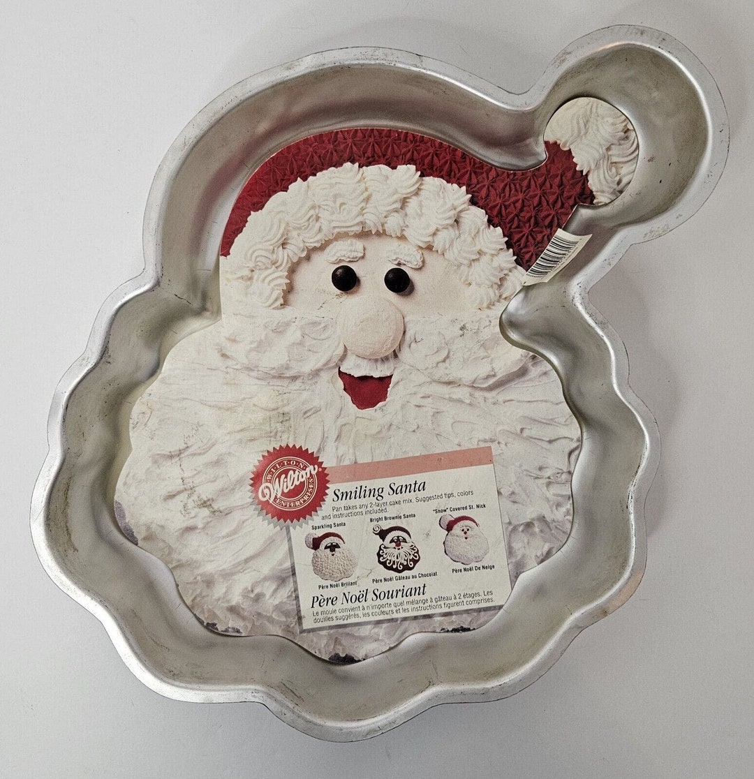 Wilton Cake Pan Smiling Santa Clause Christmas Holiday Vintage Aluminum ...