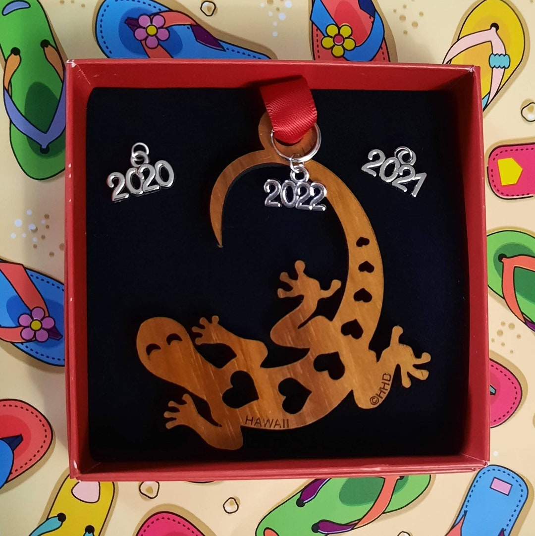 I Love Geckos Lizard Koa Wood Christmas Ornament Made in - Etsy