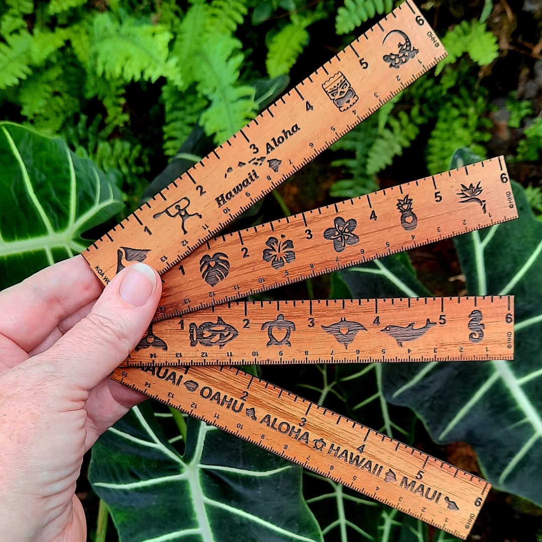 Deluxe 6 In. Dual Scale Ruler in Hawaiian Koa Wood, Gifts for Students ...