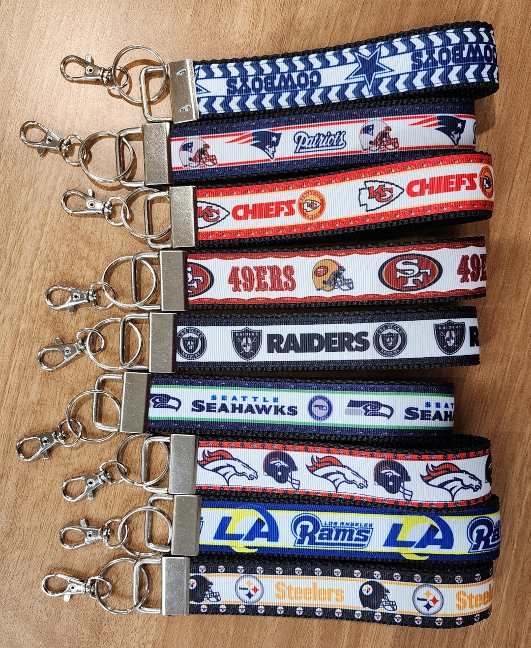 Key Fob, Key Chain, NFL, Cowboys, Patriots, 49ers, Raiders, Seahawks ...