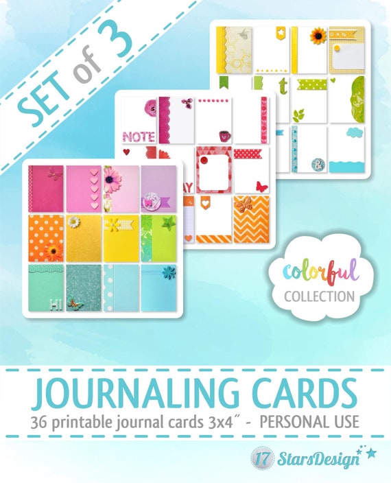 Digital Journal Cards 3x4 Project Life Journaling Cards | Etsy